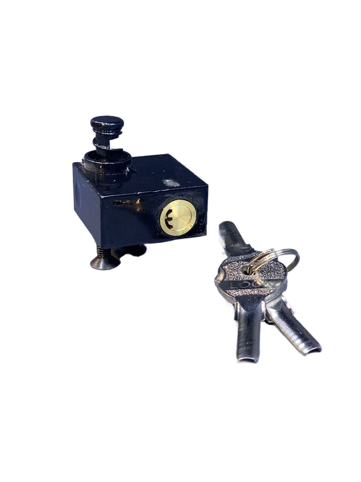 MOTORCYCLE SIDE LOCK (NO NEED TO WELDING), BLACK COLOR L KEY LOCK, BIKE ...