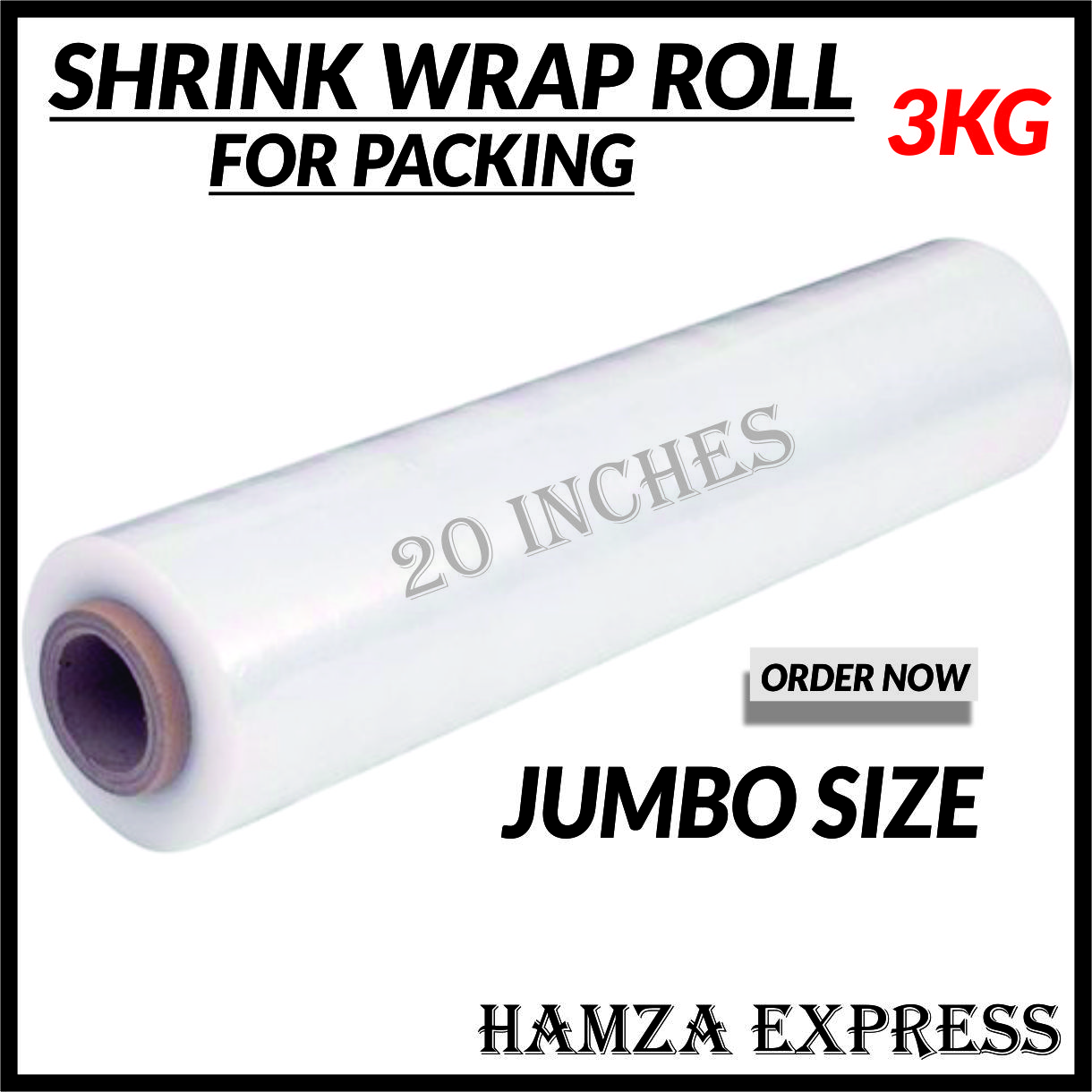 Plain White Shrink Wrap Roll, For Packaging JUMBO SIZE 3KG BY GENIE ...