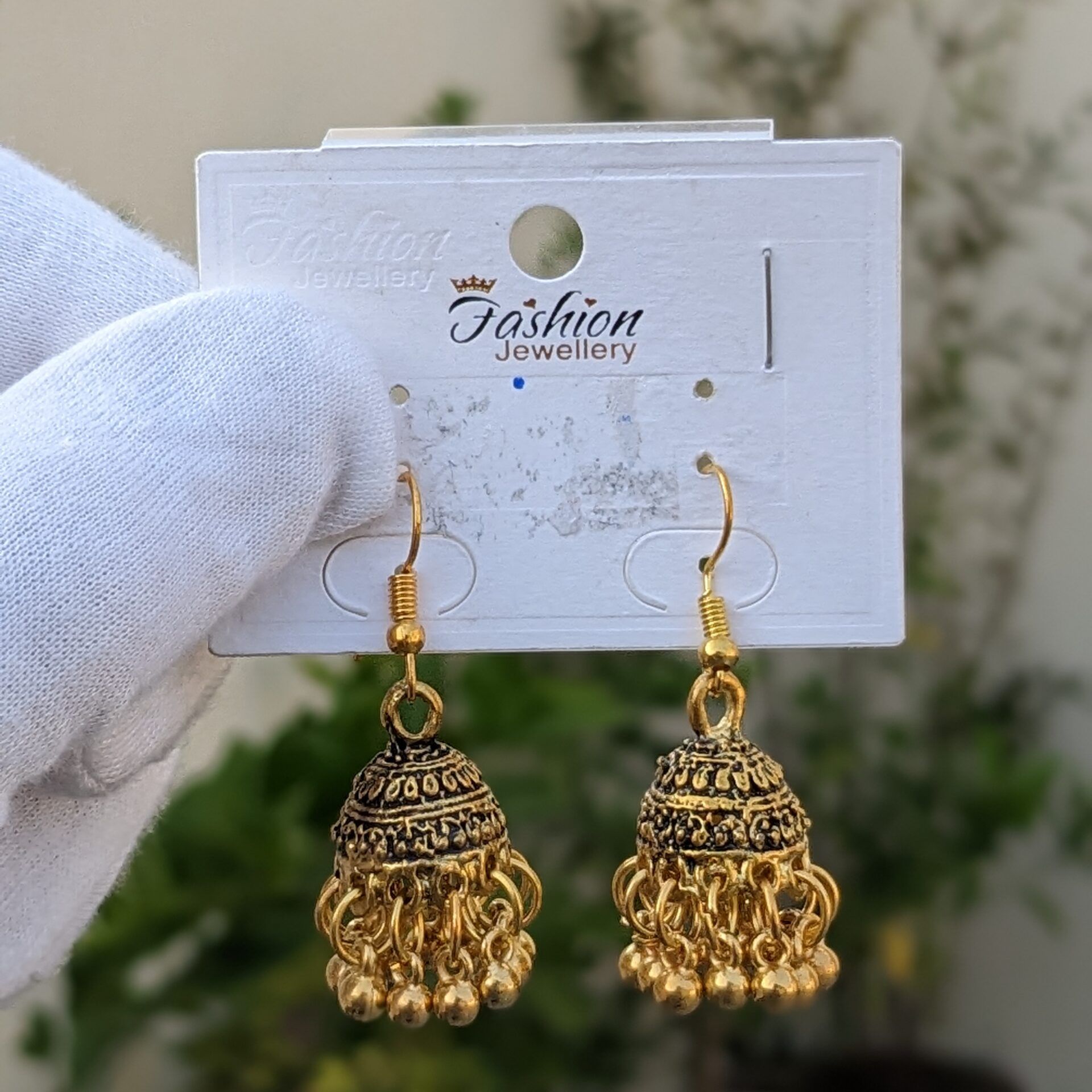 ANYO Traditional Jhumka Earrings for Women | Antique-Style Gold ...