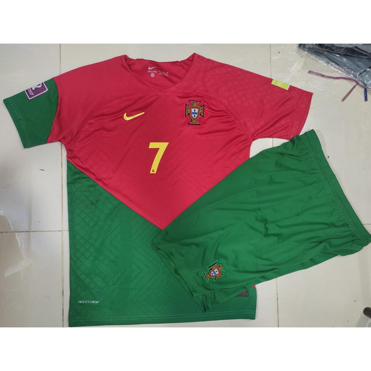 PURTGAL CR7 HIGH QUALITY EMBROIDERY FOOT BALL KIT FOR ADULT | Daraz.pk