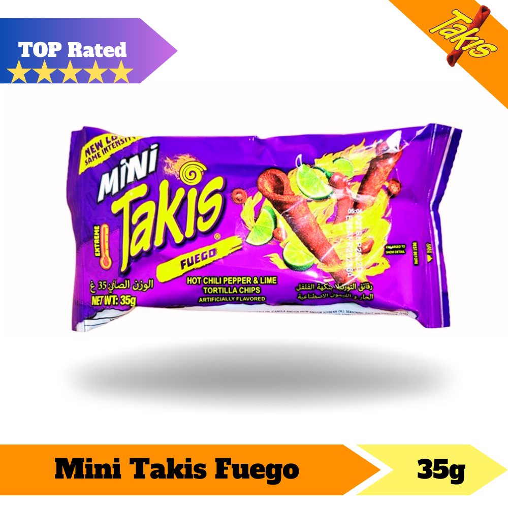 Takis Fuego Mini 35 grams - Takis - Mini Takis - Hot Chili Pepper ...