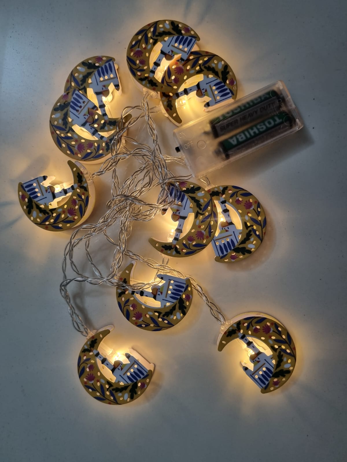 10 LED 1.65m Metal Lights Battery Operated/ 10 LED plastic Heart Fairy ...