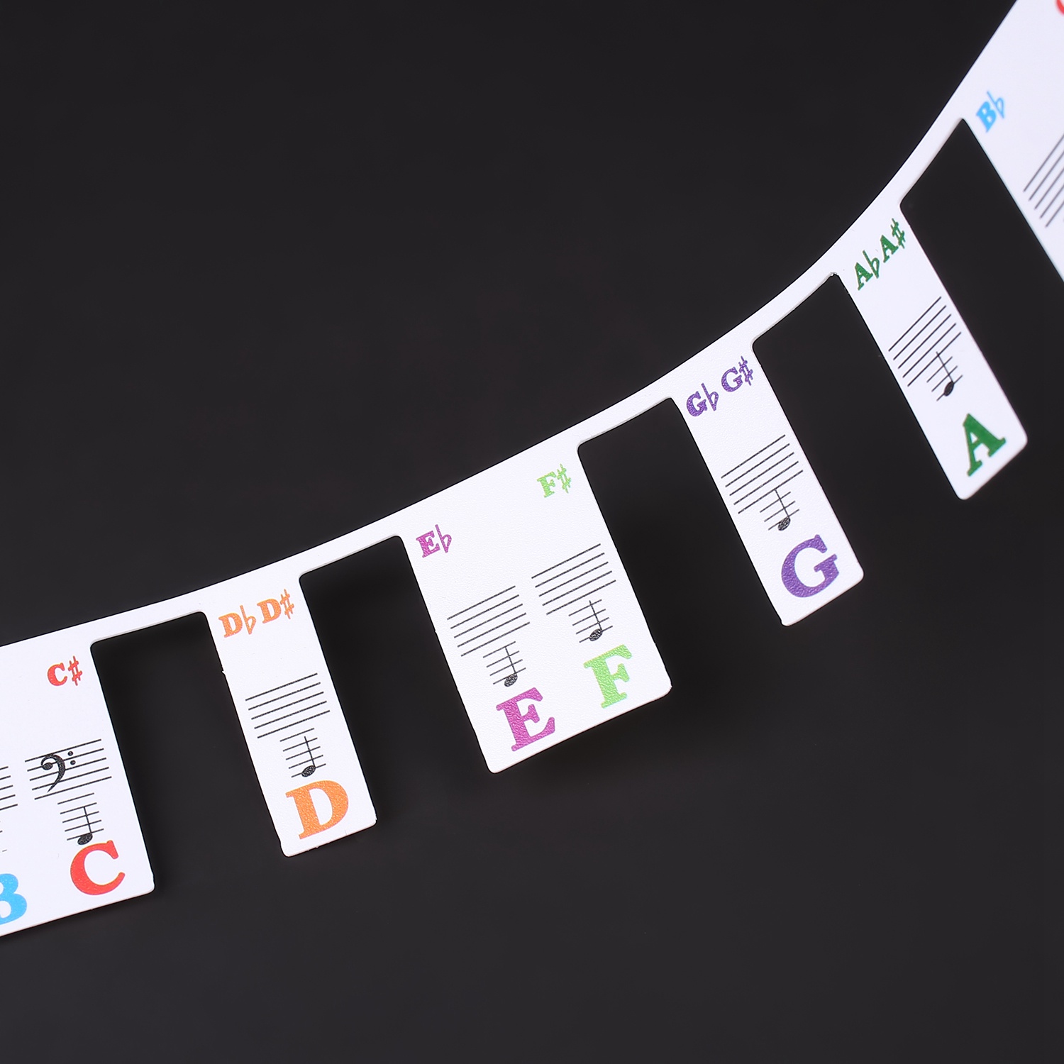 Piano Keyboard Stickers Grand/Electric Piano 61 Keys Stave Notation ...