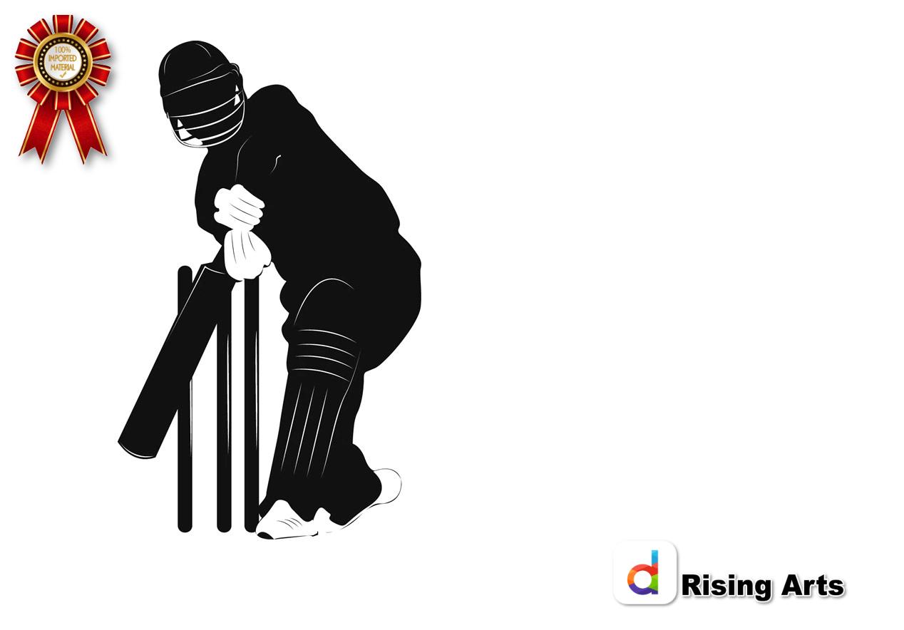 size - 3 x 2 feet- Cricket Player sports Wall Sticker Vinyl self ...