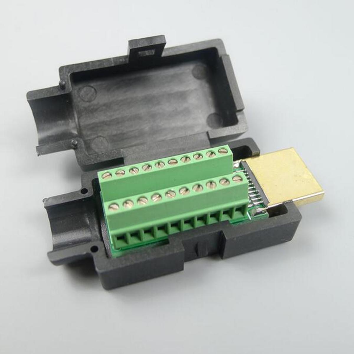 HDMI 19P Plug Breakout Terminals Solderless Connector With Black Cover ...