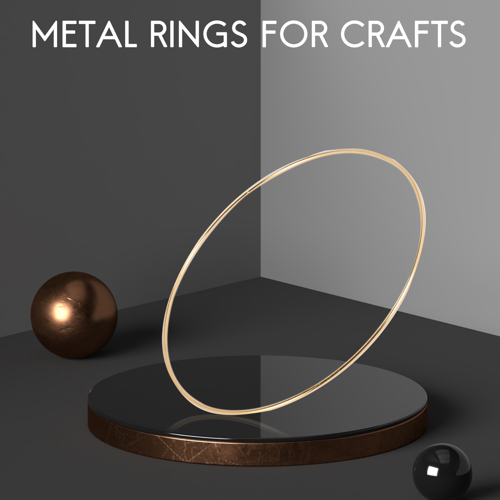 ARELENE 8 Pcs Gold Metal Floral Hoop Rings for DIY Wedding Wreath Decor ...