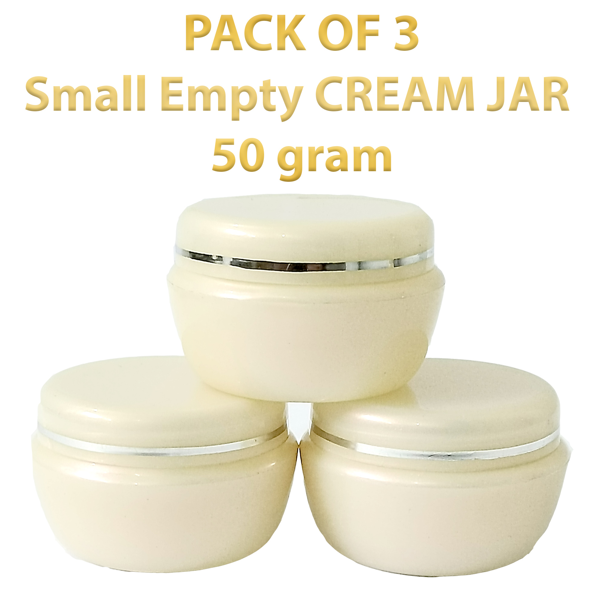 Pack of 3 Empty Cosmetic Containers Cream Pot Jar Refillable plastic ...