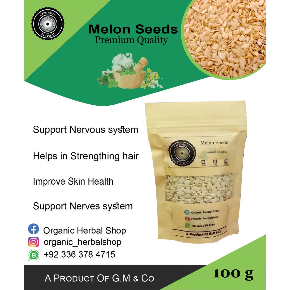 Melon Seeds 100g/ Organic and Herbal seeds which supports nervous ...