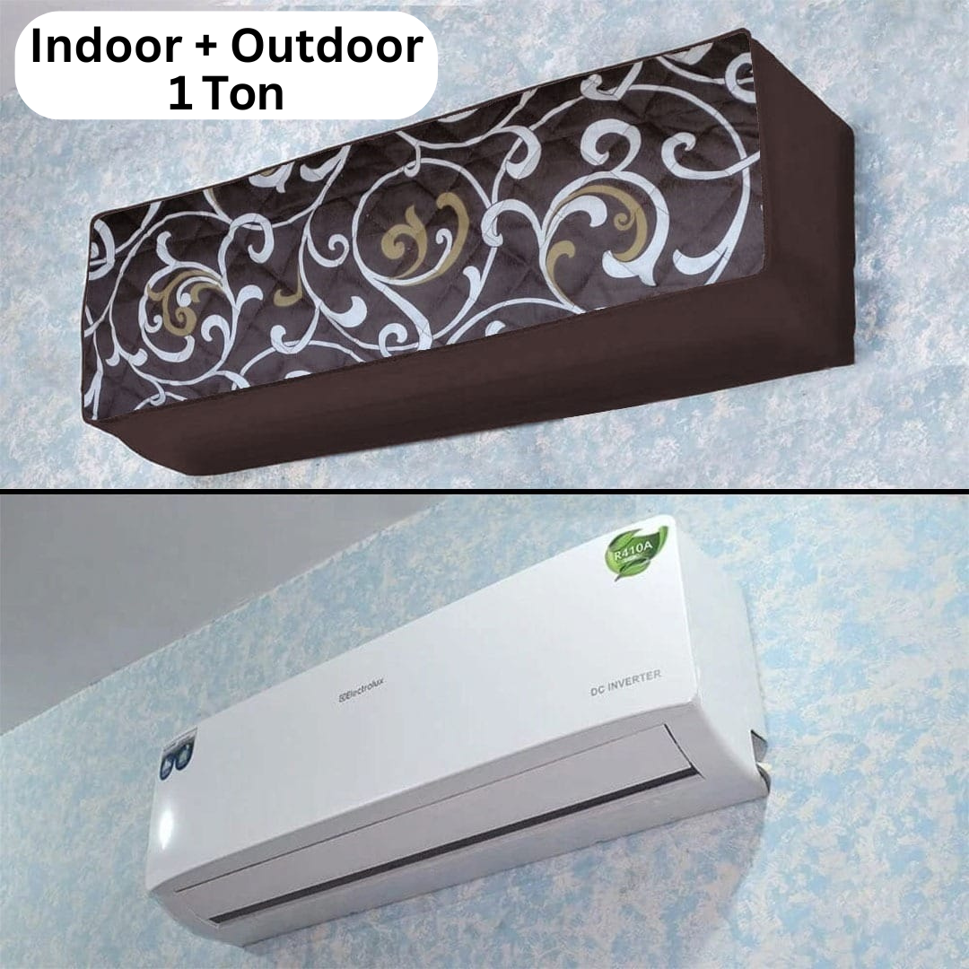 Printed Quilted AC Cover (Inner + Outer Unit Set) (1Ton - 1.5Ton - 2Ton ...