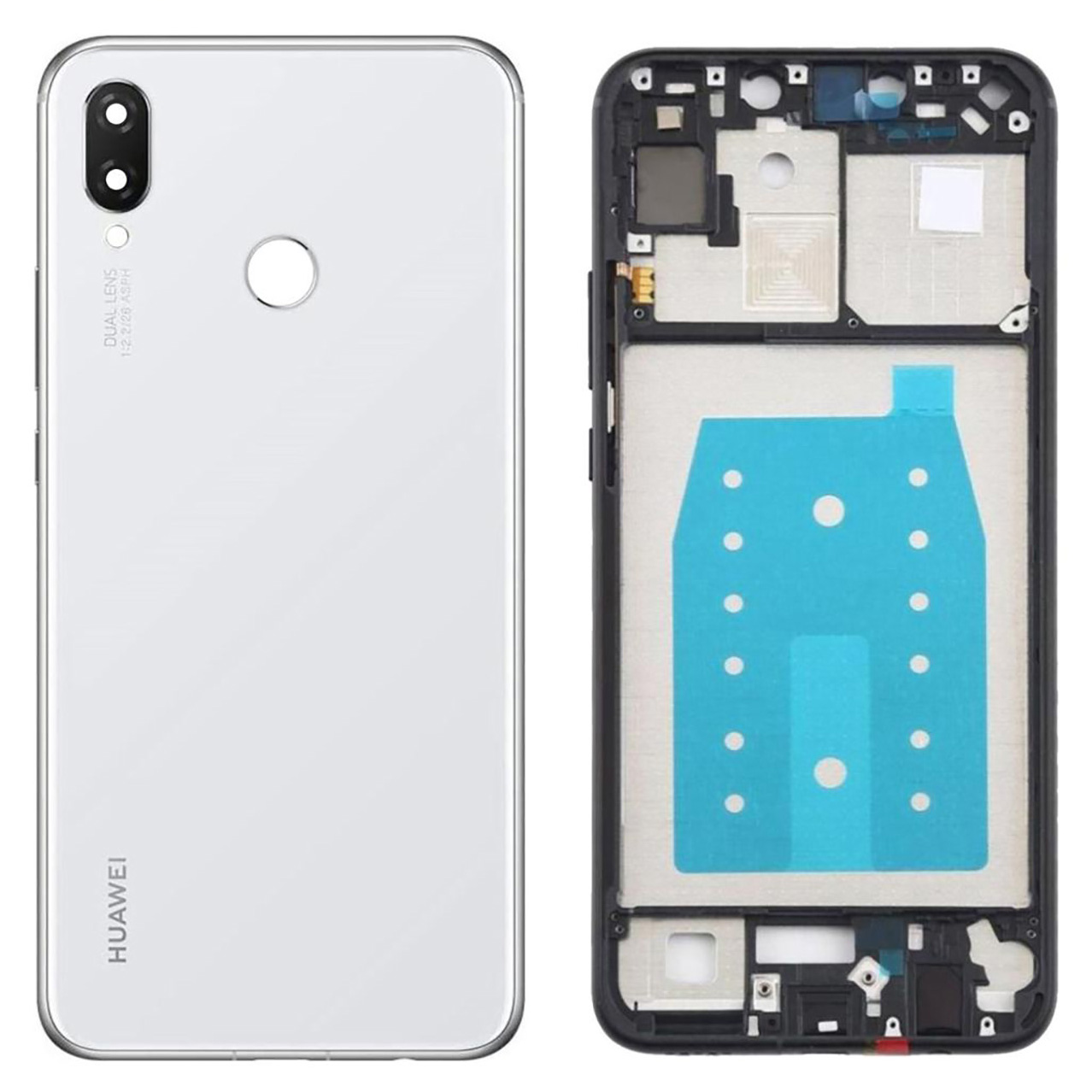 Huawei Nova 3i Middle Frame Housing With Side Button and Camera Lens Complete Body Casing ...