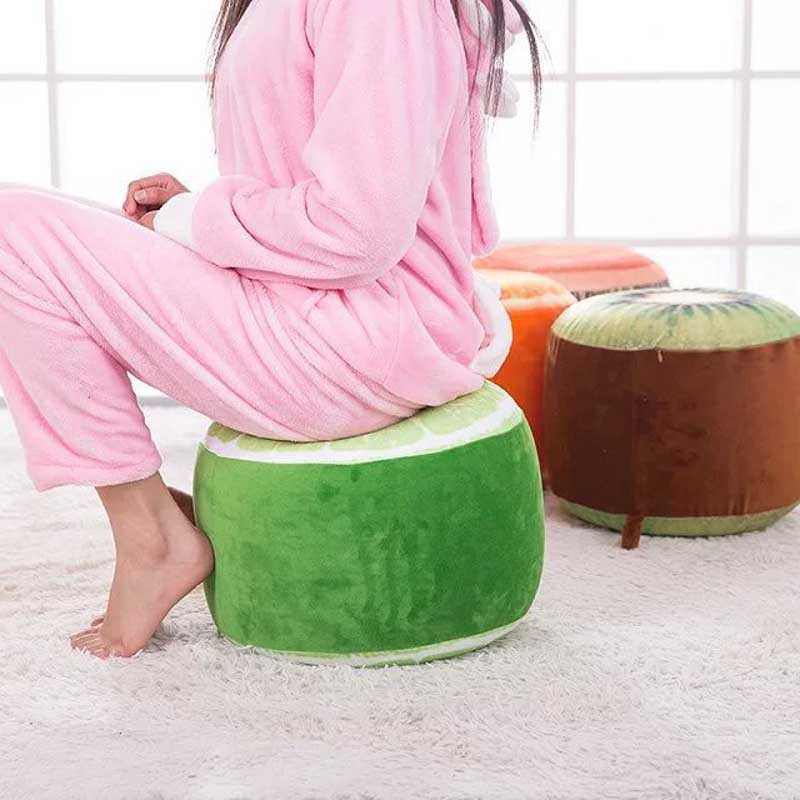 Foldable 3D Fruit Inflatable Stool Pillow Watermelon Orange Lemon ...