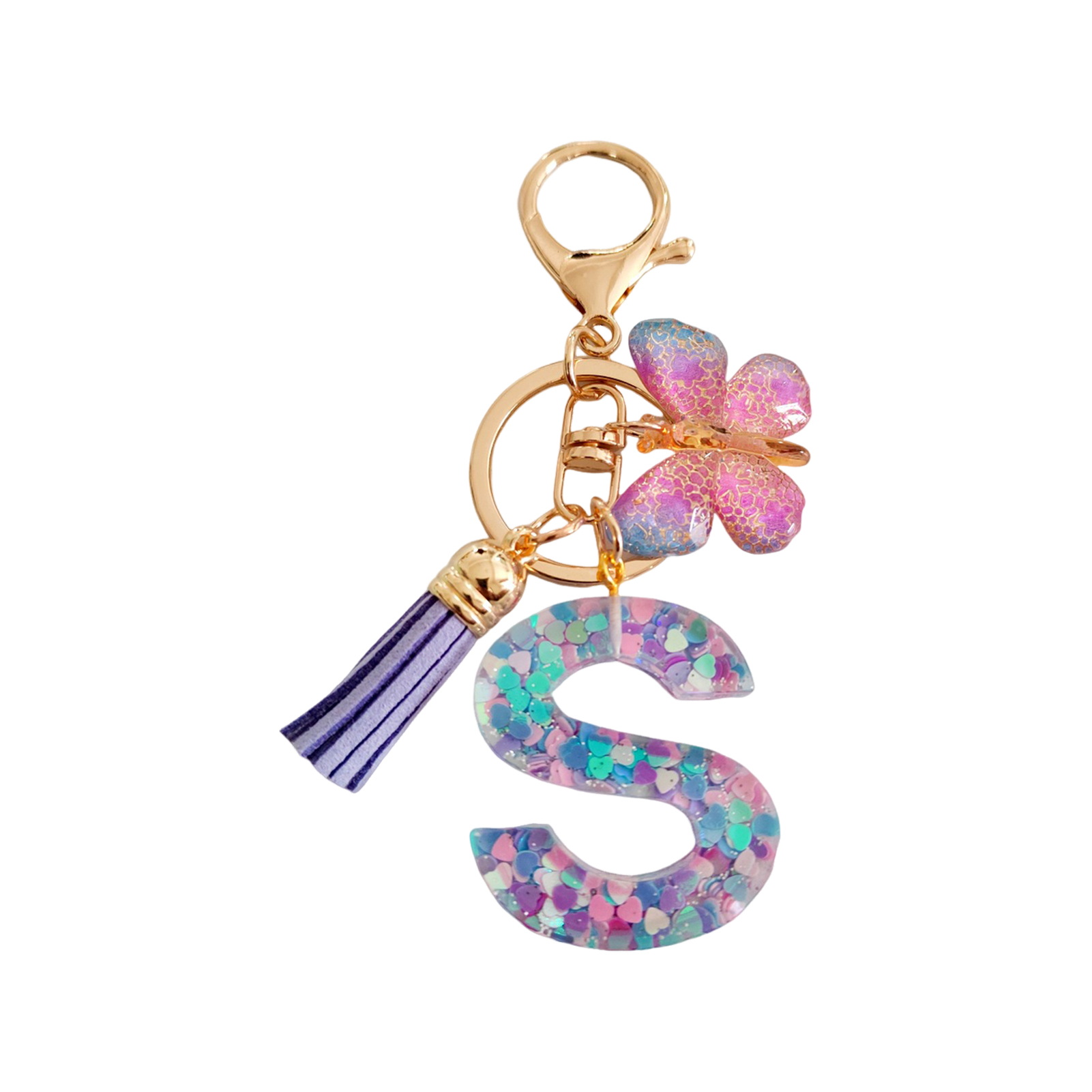 Keychain Pendant Personalized Purple Alphabet Keychain for Girls ...