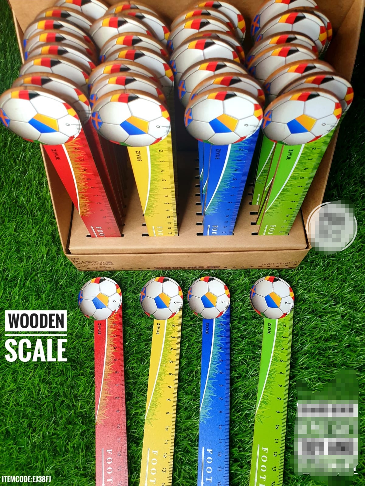 foot ball Wood Ruler ( 1 pcs ) , foot ball Shape Wood Scale For kids ...