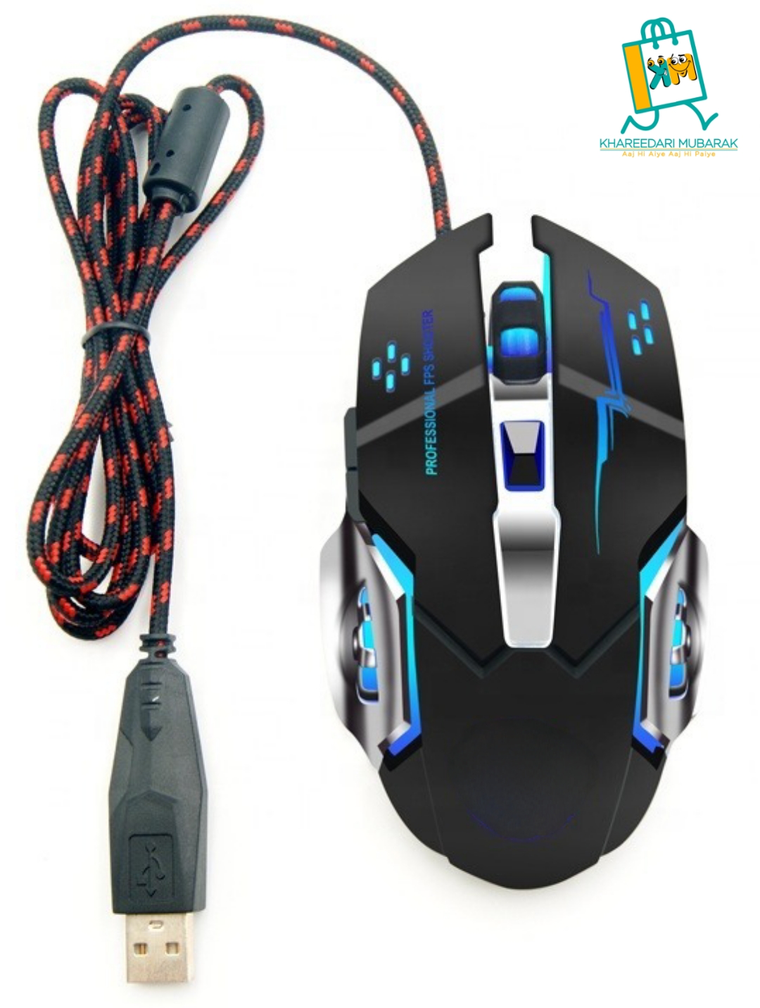 KM RGB Color Changing Usb 3200dpi Optical Wired Gaming Mouse with 6 ...