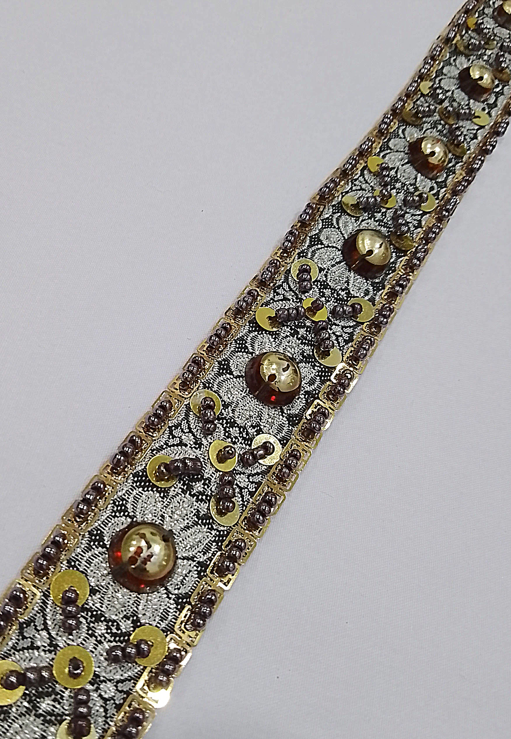 1 Yard/Gaz Fancy Sequin Sitara and Moti work attractive handmade Lace ...