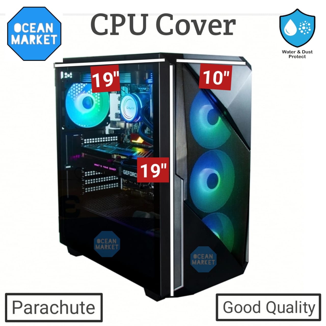 PC Computer CPU Dust Cover, Mid-Tower Case Protector / Corsair Lian Li ...