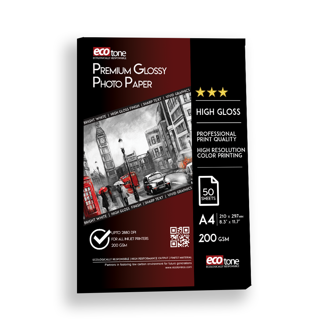 Glossy Photo Paper A4 size 50 sheets 200g | Daraz.pk
