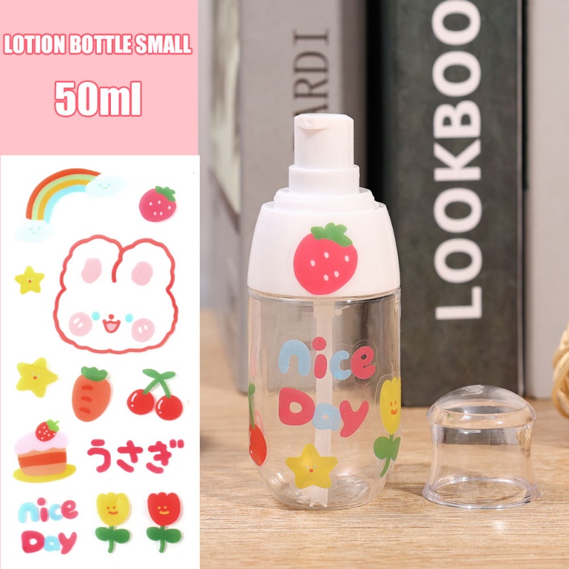 50ml Cute Portable Lotion Refill Transparent Reusable Liquid Sub ...