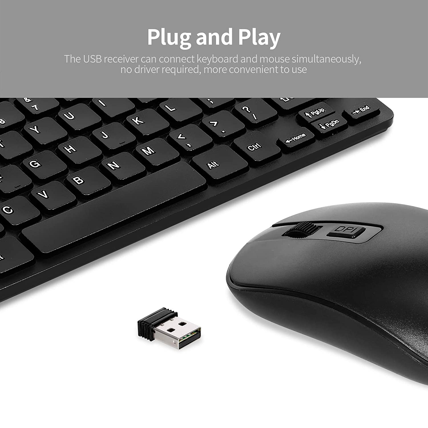 Mini Wireless Keyboard & Mouse Combo Plug and Play - Black | Daraz.pk