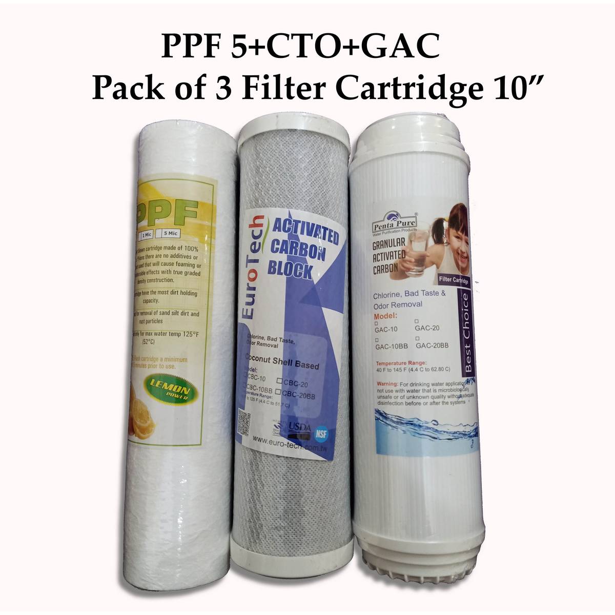 3 In 1 Bundle Offer ( PPF-5 + GAC + CTO Water Filter Cartridge ) | Daraz.pk