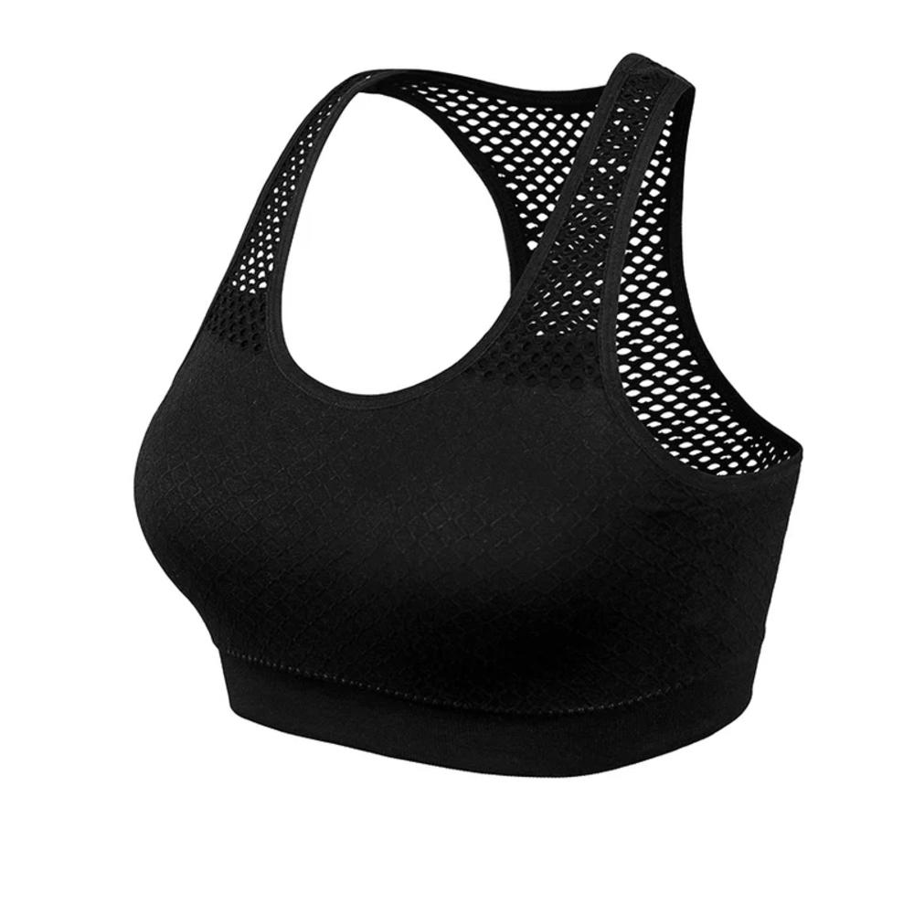 Mesh Sports Bras High Impact Push Up Quick Dry Gym Bra Removable Padded ...