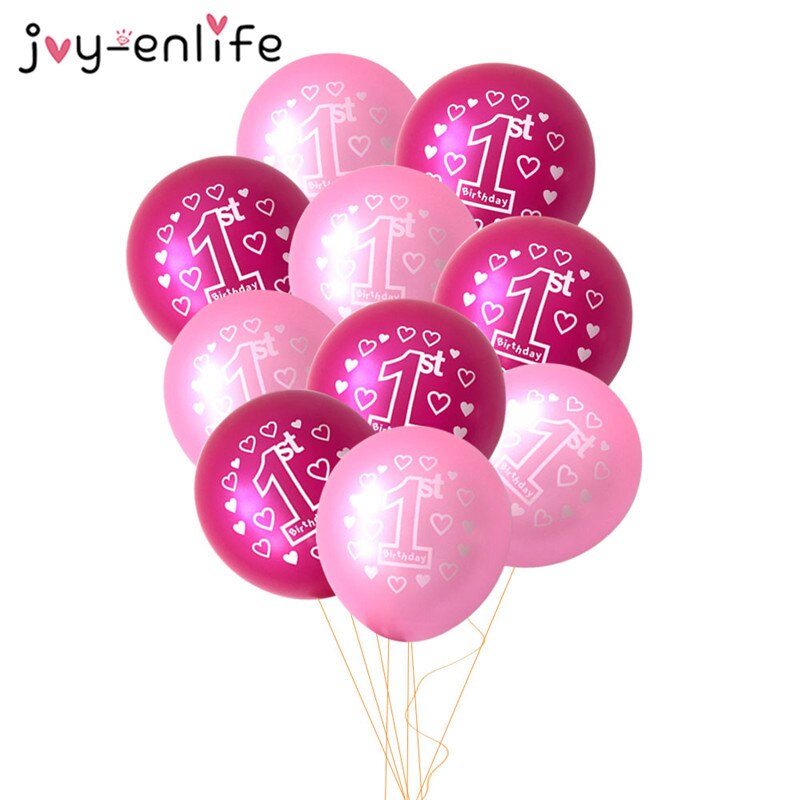 10/15pcs 1st Birthday Balloons Blue Confetti Latex Ballons Boy Baby One ...