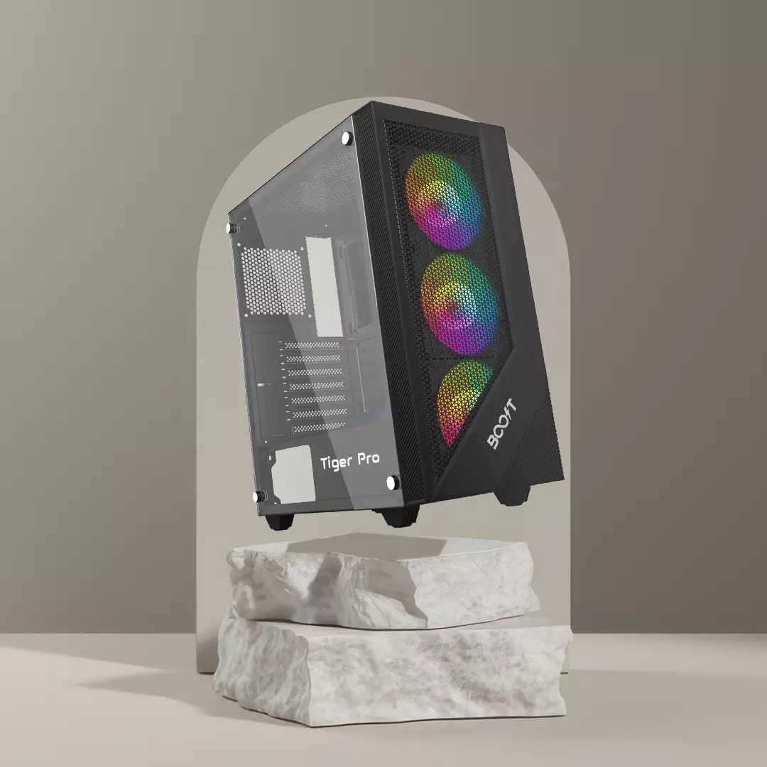 Boost Tiger Pro PC Case WITH 3 RGB FANS | Daraz.pk