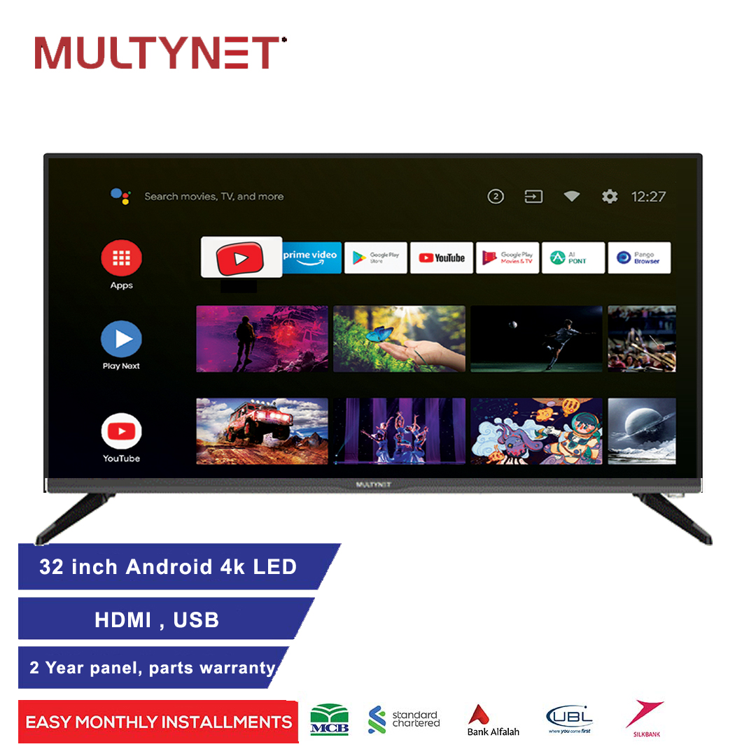 Multynet 32inch Android Bezel-less HD LED TV- 32NX9 - Black | Daraz.pk