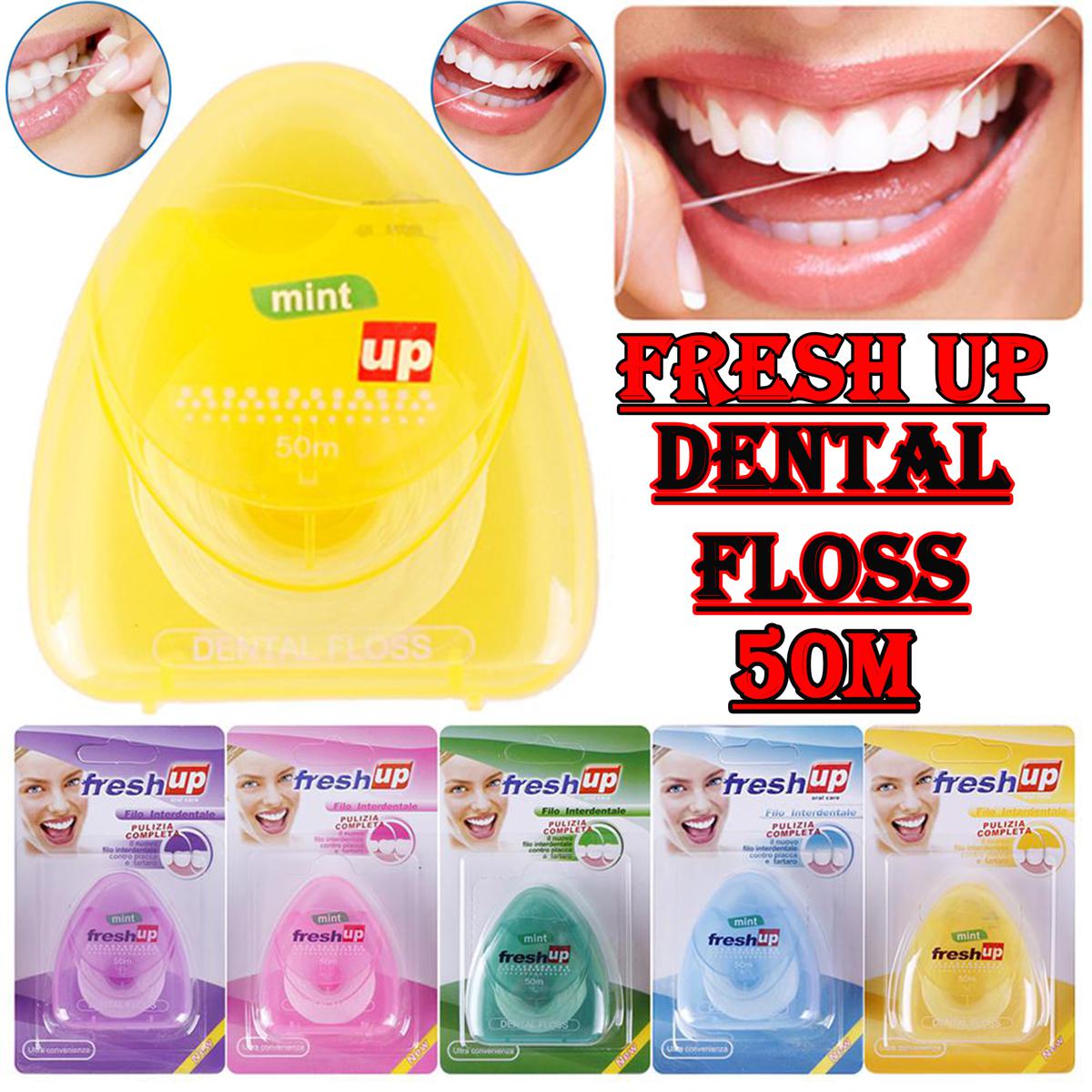 50M Dental Floss - Micro Wax Peppermint flavor Mint Flavor Flosser ...
