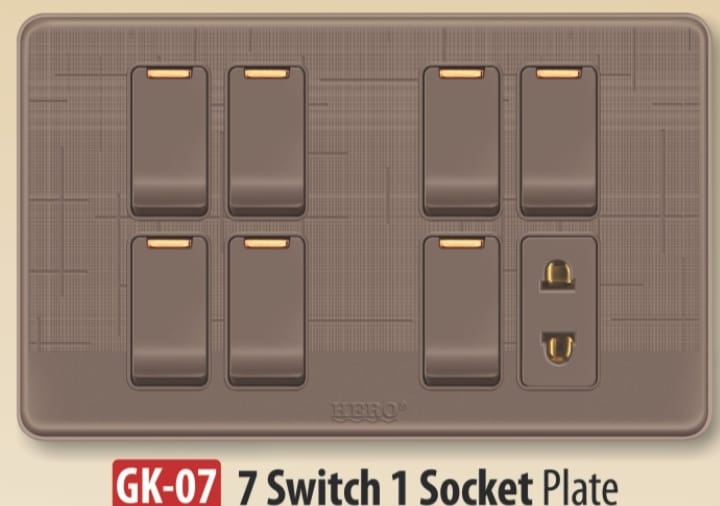 Switch AND socket Electric fitting Board plate coffee color Hero Series ...