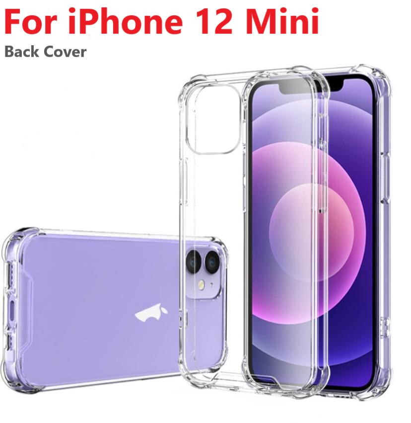 iPhone 12 Mini Back Cover Transparent Soft Bumper Clear 6D Silicon ...