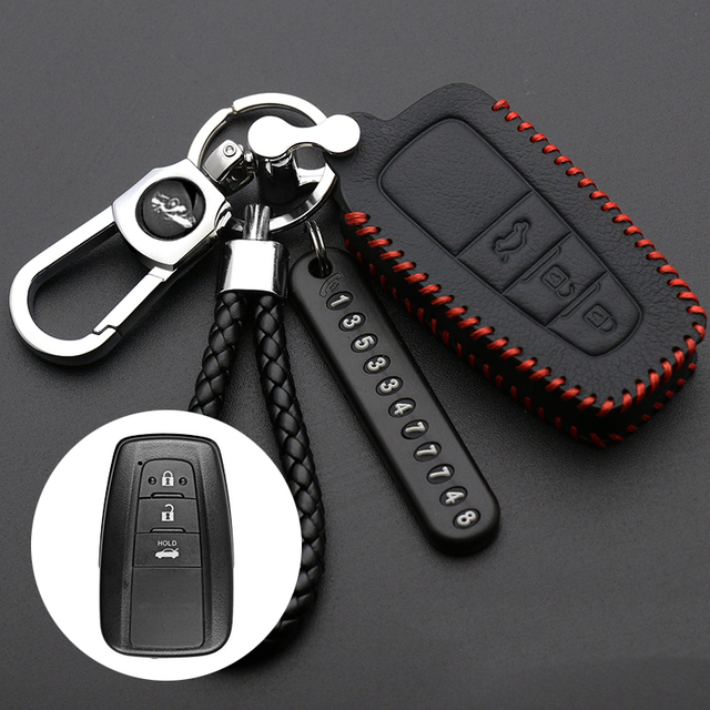 Luminous Leather Car Smart Key Cover Protective Case Holder For Toyota ...