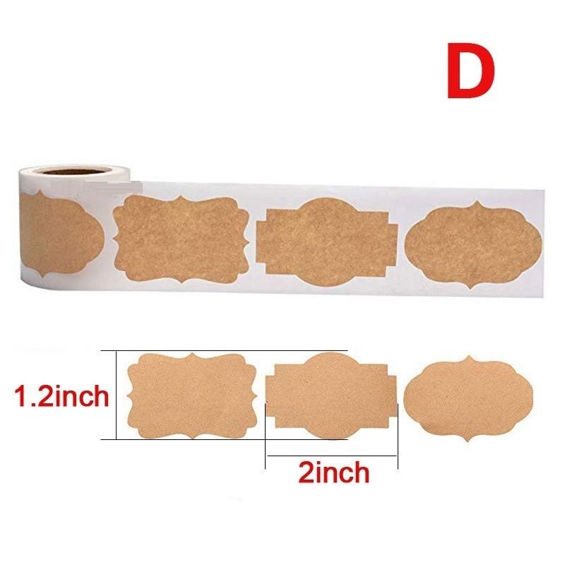 300Pcs/Roll Baking Packaging Sticker Label Blank Kraft Paper Sticker ...
