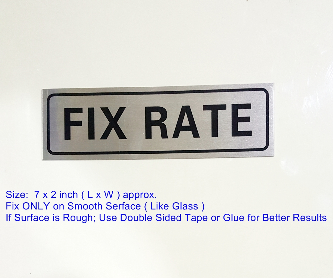 FIX RATE Sign Plate - Fix Rate Aluminum Signage Label (7 x 2 inch) - 1 ...