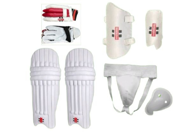 Pack of 5 hard ball cricket accessories+cricket thigh pads+ cricket Leg ...