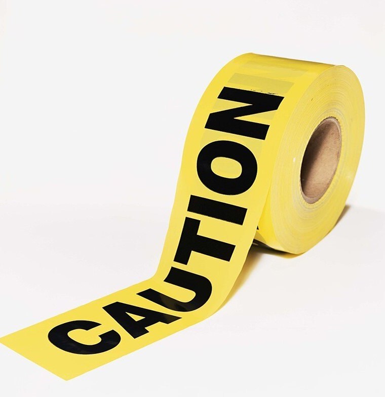 400M X 3" Roll Yellow Caution, Tape non adhesives Safety Barrier ...