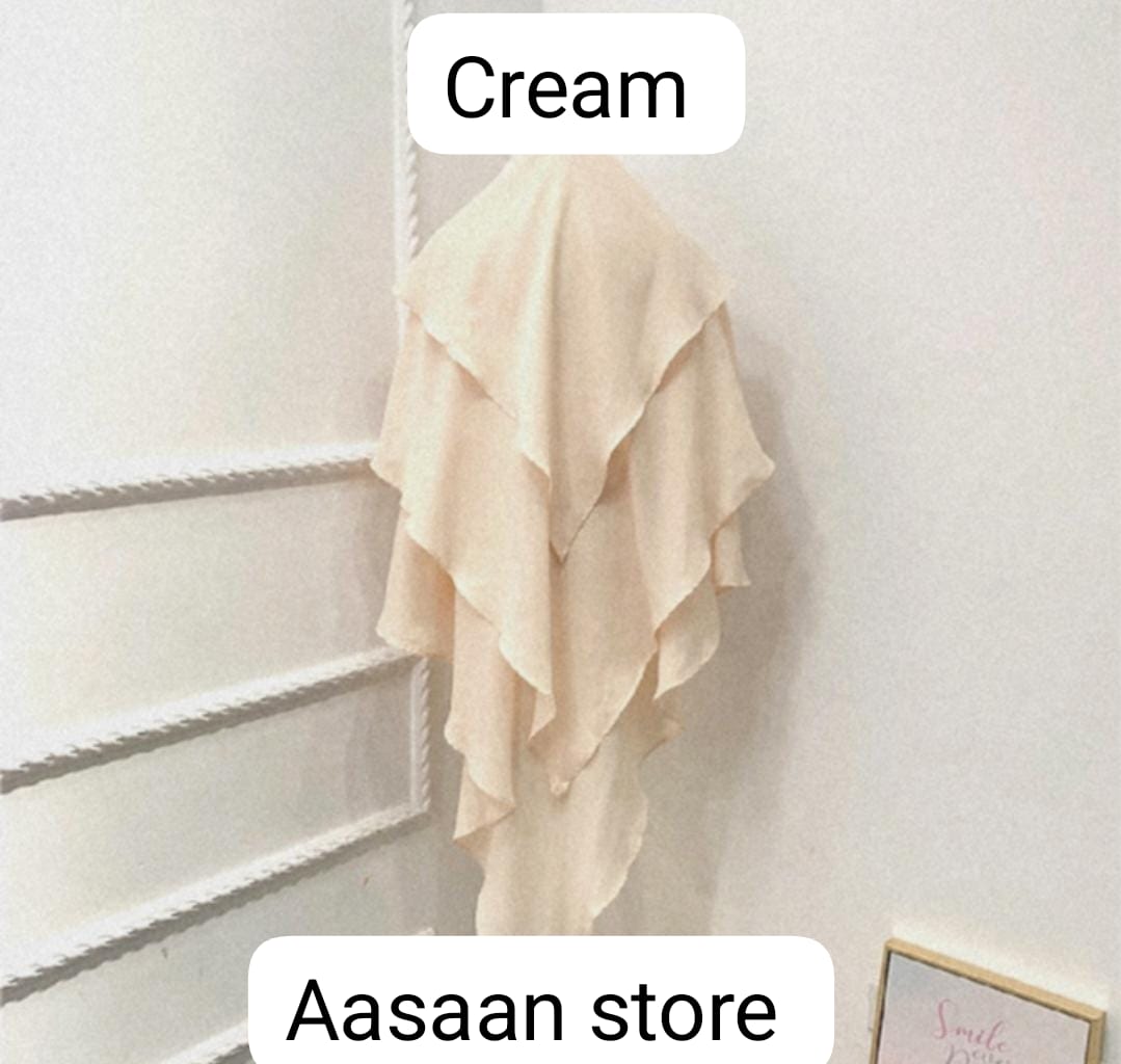 3 Layered Khimar Hijab - Three Layers Modest Hijab, Women's Clothing Three Layers Chiffon Khimar ...