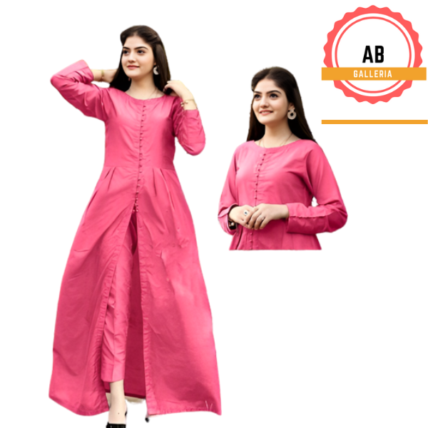 AB Galleria - Stitched Long Cut Maxi Dress For Girls With Trouser (Two ...