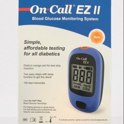 OnCall EZII Glucometer - On Call plus Sugar meter with free 10 strips ...