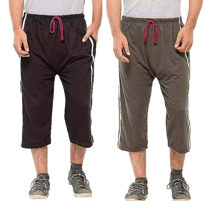 Pack of 02 - Summer Cotton Jersey | Quarter Shorts For Men | Double ...