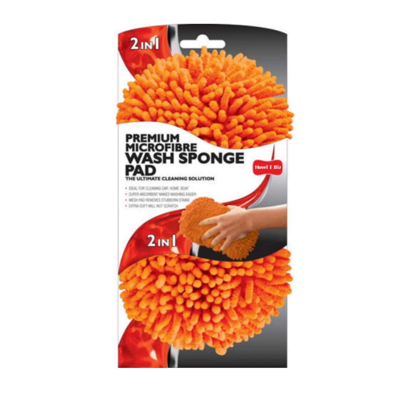HOVEL E BIZ - Premium Microfiber Wash Sponge Pad The Ultimate Cleaning ...