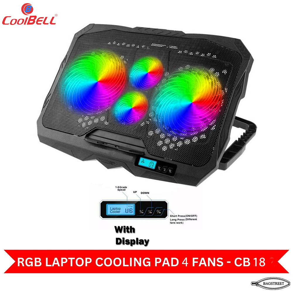 Coolbell CB18 Cooling Pad For 14-17 Inch Laptops Gaming Notebook with 2 ...