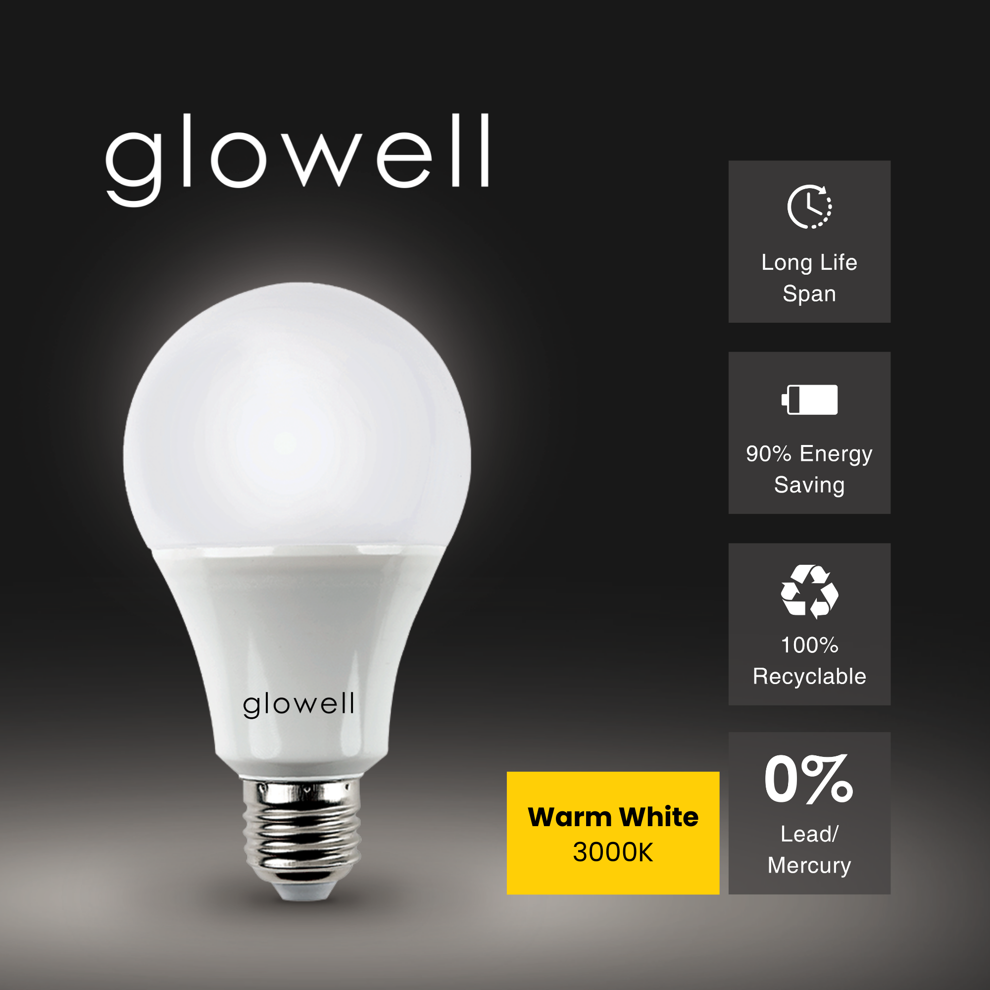 Glowell LED Bulb 18 Watt - E27 (Screw Type) | Daraz.pk