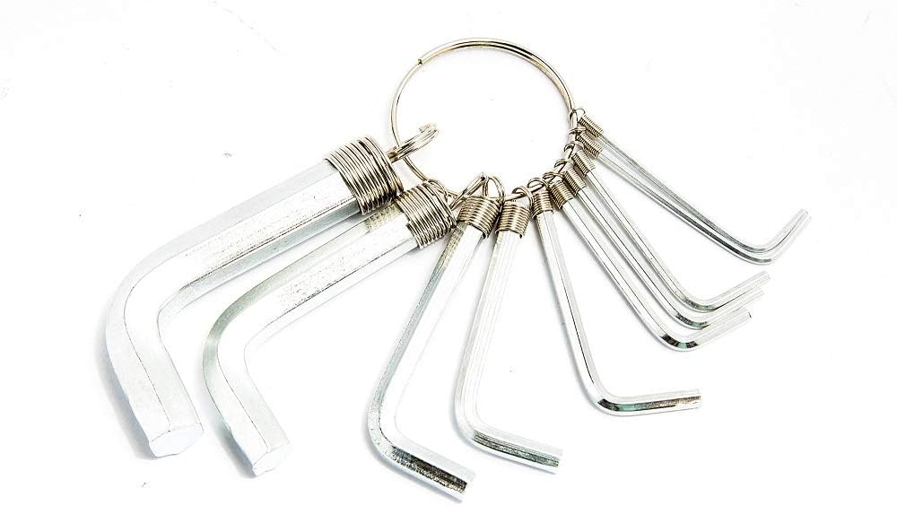 New Pack of 10 L Key Allen Key Hex Key Chain Ring 1.5 mm to 10mm Size ...