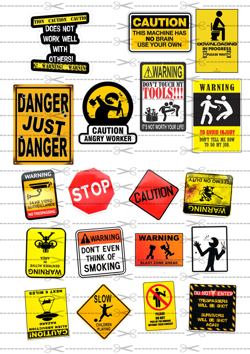 UNCUT A4 Sticker Sheet Mixed Funny boys Men Waterproof decal Stickers ...