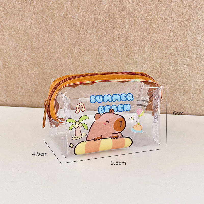Cute Capybara Coin Storage Bag Transparent Coin Purses Cartoon Design ...