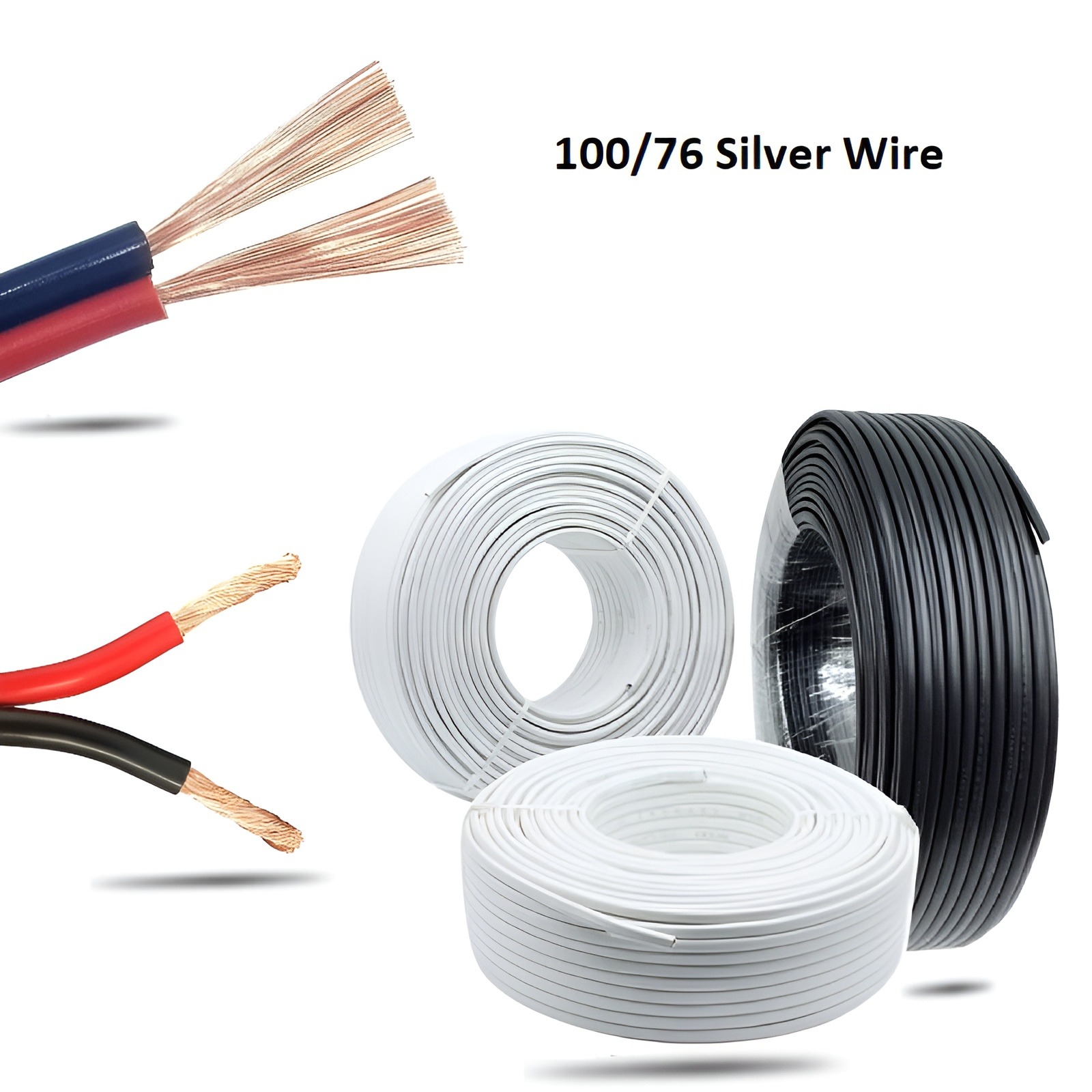 100/76 Silver Wire Cable With Triple Layer Wire 100/76 Wire PVC ...