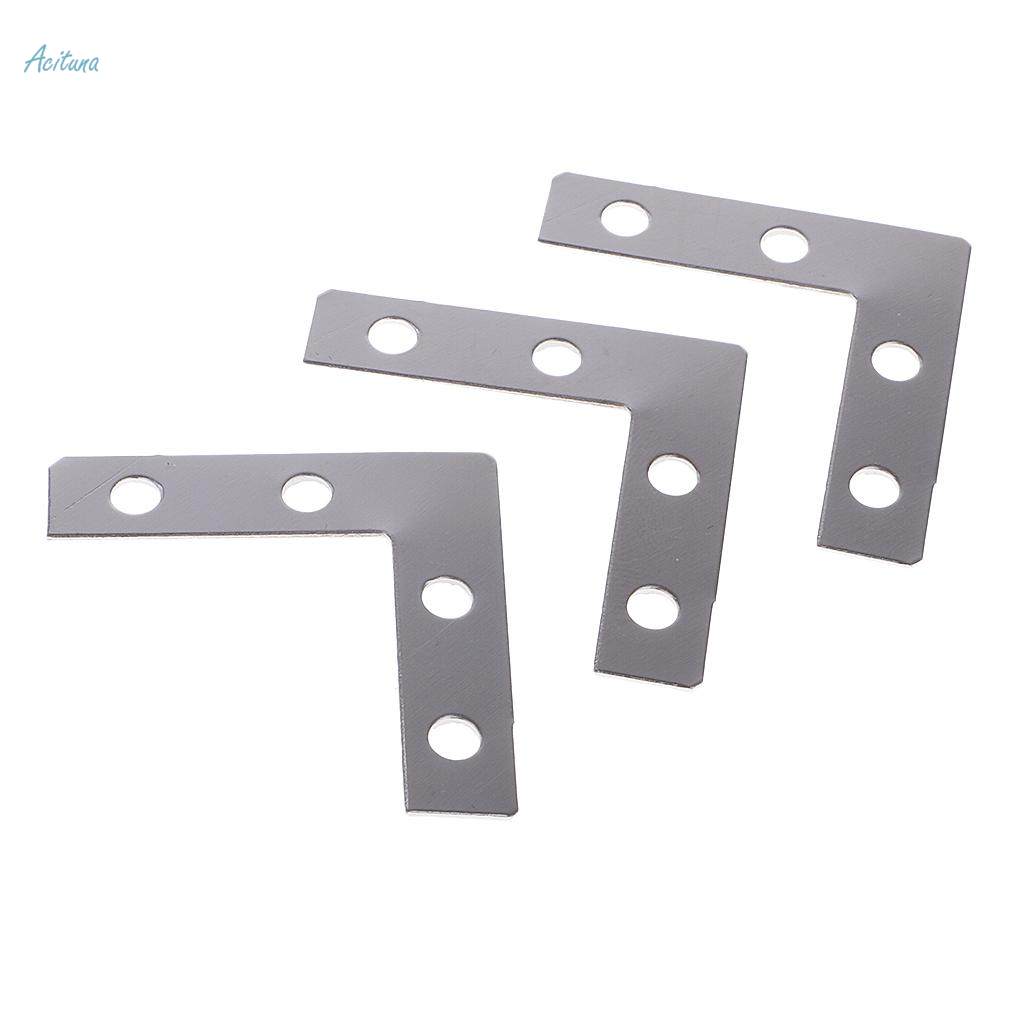 100x Metal L Shape Corner Brace Plate Flat Angle Bracket Picture Frame ...