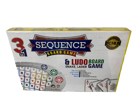 Classic Sequence with Ludo and Snake & Ladder - 3 in 1 - Fun Family & Party Game for All Ages ...