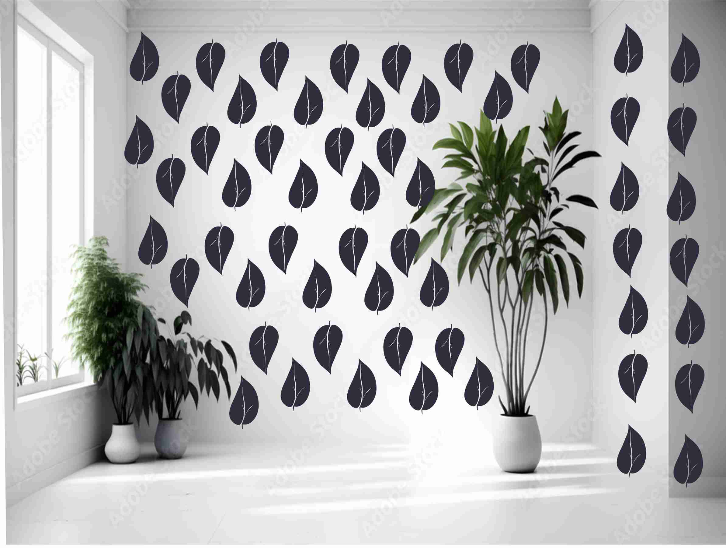 leaf Wall vinyl sticker for living room, kitchen, Bedroom - Wall and ...